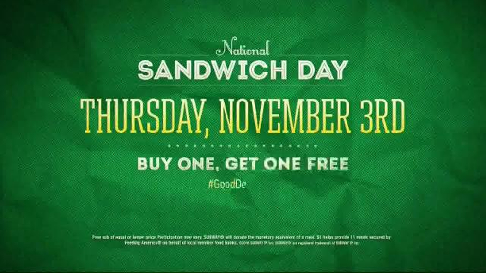 Subway National Sandwich Day TV Commercial, 'Make Things Better' - iSpot.tv Subway National Sandwich Day TV Commercial, 'Make Things Better' - iSpot.tv